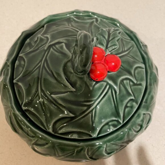 Lefton | Holiday | Vintage 97s Lefton Holly Berry Christmas Covered ...